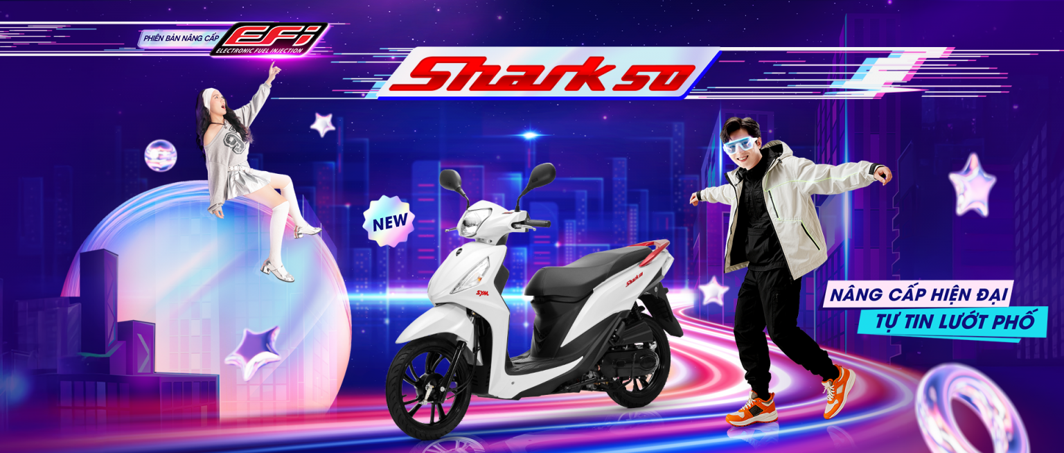 SYM Shark 50 EFI New 2025 (KM Thẻ 1.000.000đ) - XE MÁY 50 HÀ QUỲNH